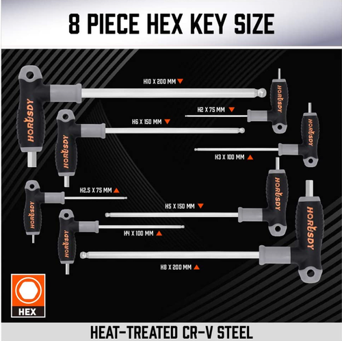 T-Handle allen wrench set 16 Pcs – Paktec.nz