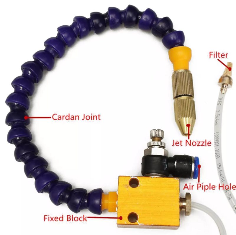 Mist Coolant Lubrication Cooling Sprayer for CNC Lathe Milling Drill ...