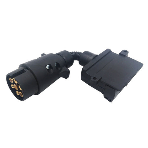 7 pin round male to 7 pin flat female socket adaptor trailer connector ...
