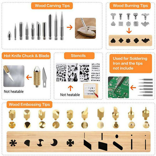 94pcs Pyrography Kit Wood Burning Pen – Paktec.nz
