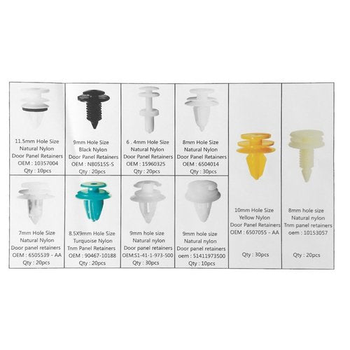 Shield Retainers Door Panel Retainers Clips 210pcs – Paktec.nz