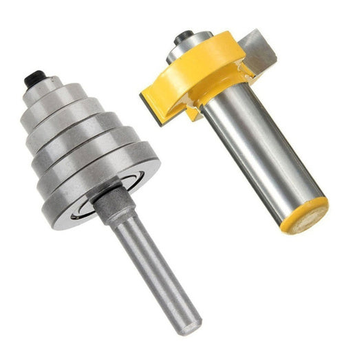 1/4" Shank Carbide Steel Rabbet Router Bit With Bearings Trimmer Set ...